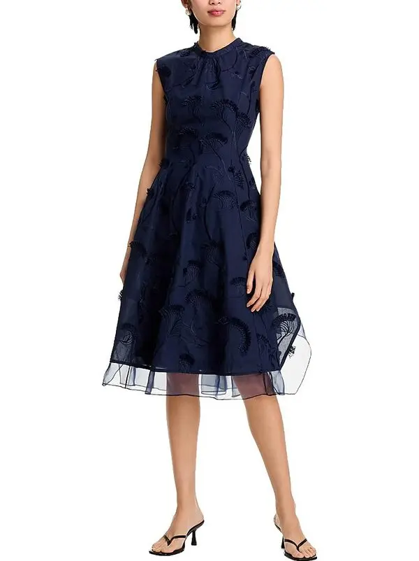 3.1 Phillip Lim Sleeveless Chiffon Combo Dress - Midnight