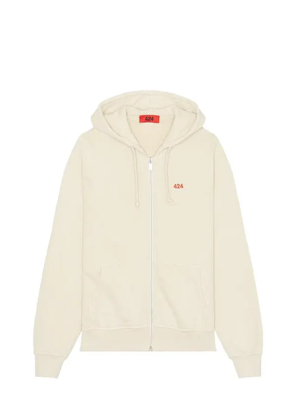 424 Zip Up Hoodie - Tea Washing