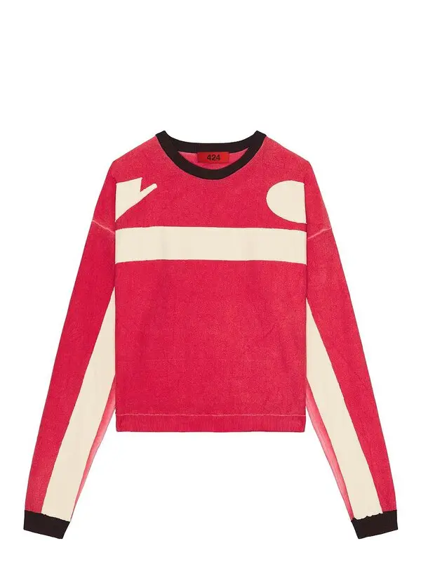 424 Soccer Knit Sweater - Red & Vintage Dying
