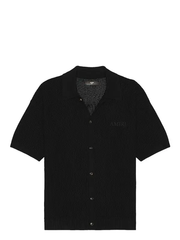 Amiri Crochet Mesh Shirt - Black