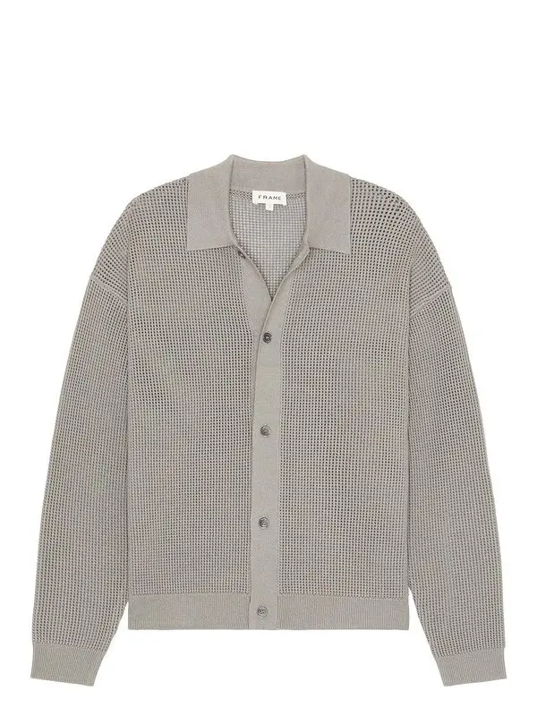 FRAME Open Knit Cardigan - Cloud Grey
