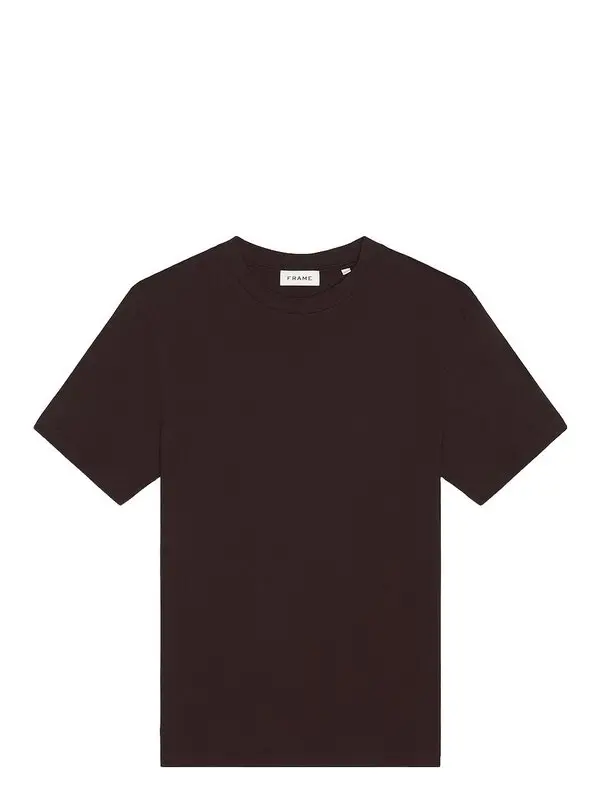 FRAME Light Cotton Tee In Brown - Burgundy