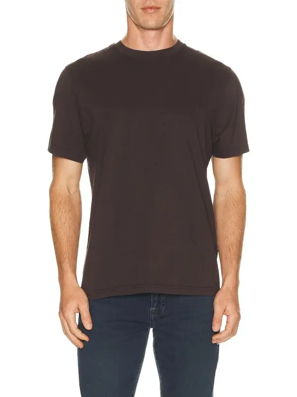 FRAME Light Cotton Tee In Brown - Deep Brown