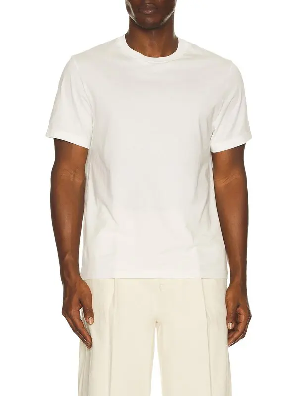 FRAME Light Cotton Tee In Brown - Off White