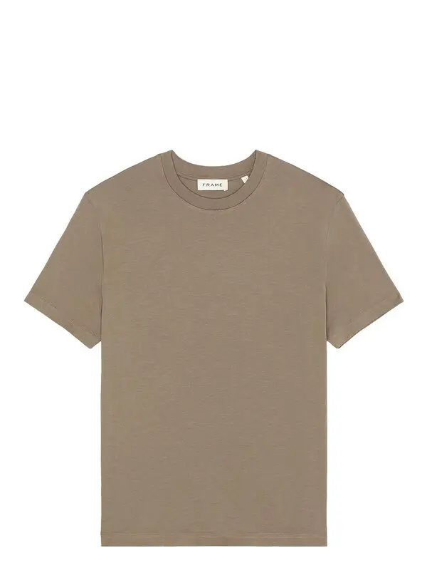 FRAME Light Cotton Tee In Brown - Smoky Mocha