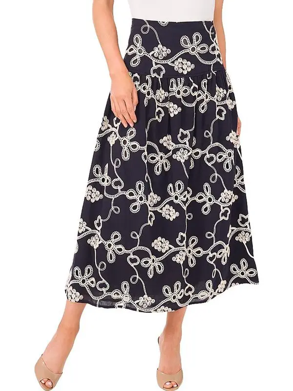 CECE DUPRAZ Flouncy Midi Skirt - Night Shade