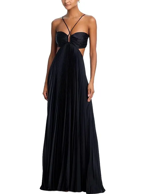 A.L.C. Moira Cutout Halter Dress - Black