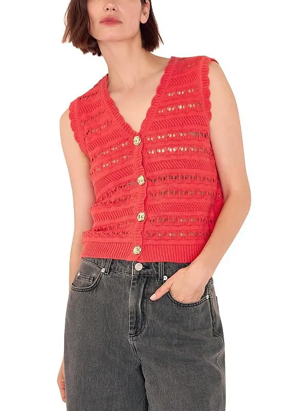 Whistles Pointelle Tank - Red