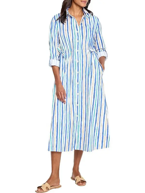 NIC+ZOE Jamie Shirtdress - Blue Multi