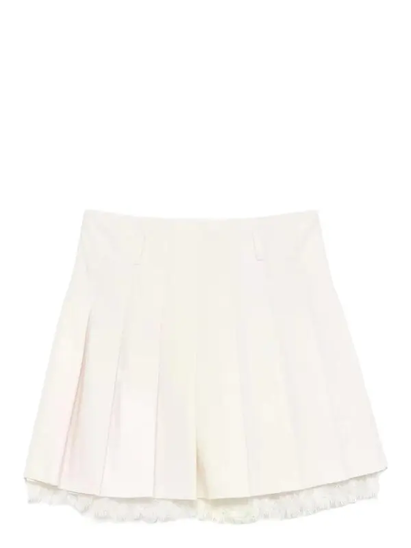 SELF-PORTRAIT Lace-detailing Mini Skirt - Neutrals
