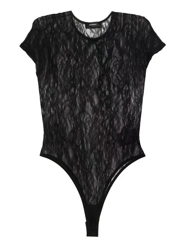 Wardrobe.NYC Lace-detailing Bodysuit - Black