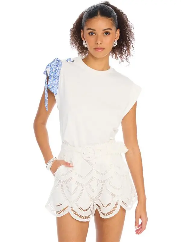 Allison Ainsley Belted Shorts - White