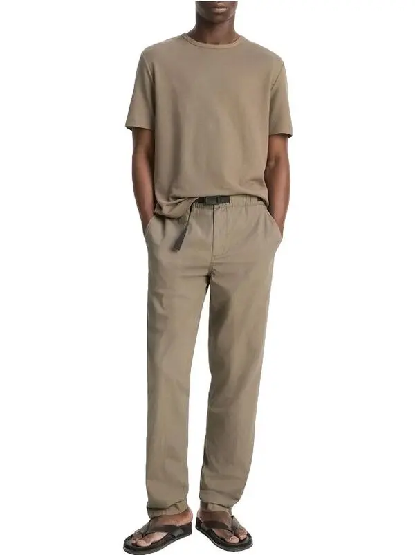 Vince Italian Cotton Ripstop Belted Pant - Natural
