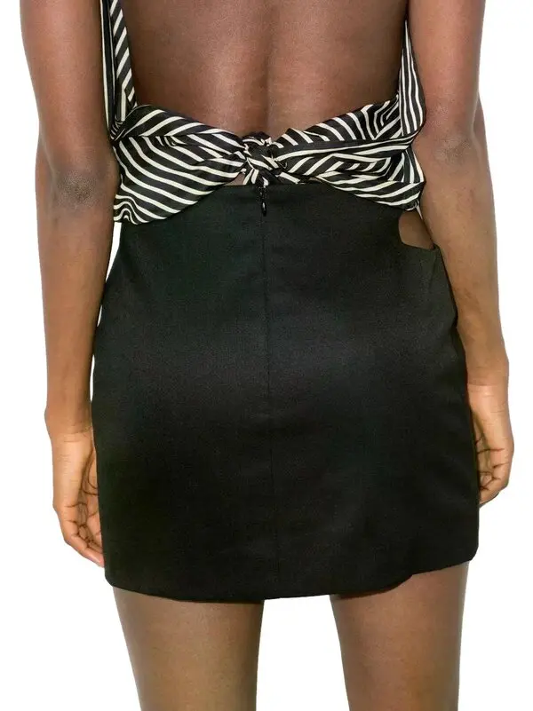 LOW CLASSIC Curve Hole Cut-out Detail Mini Skirt - Black