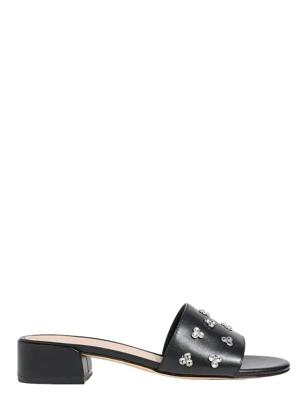 STUART WEITZMAN Tammy Crystal-embellished Mules - Black