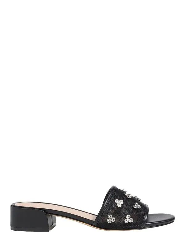 STUART WEITZMAN Tammy Crystal-embellished Mules - Black