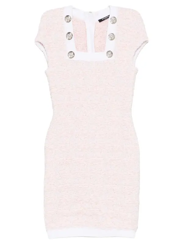 Balmain Tweed Mini Dress - Pink