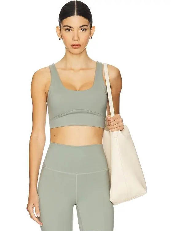 Varley Freesoft Essi Bra In Sage - Shadow
