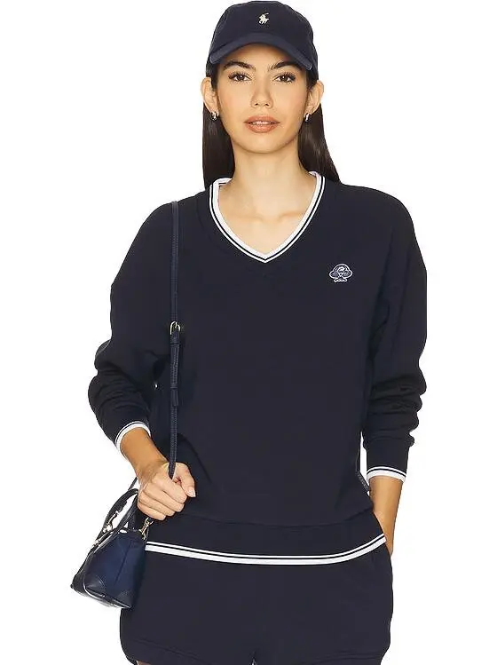 Varley Iona V-neck Sweatshirt - Navy