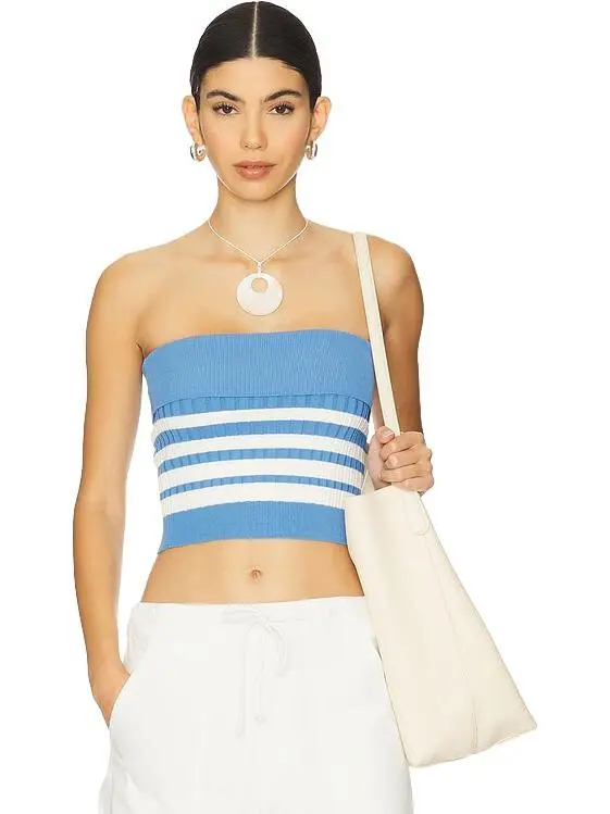Solid & Striped Marnie Top - Sunset Stripe Marina Blue