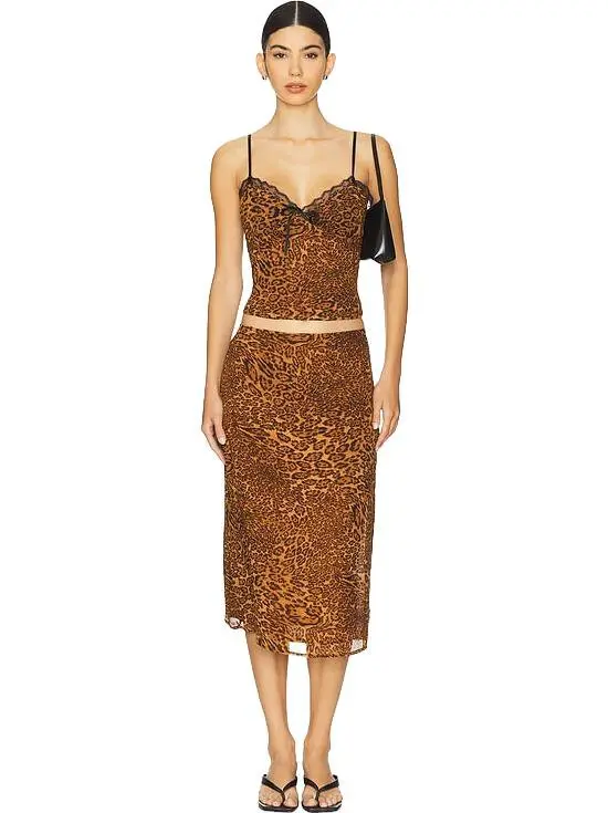 Superdown Duchis Skirt Set - Leopard