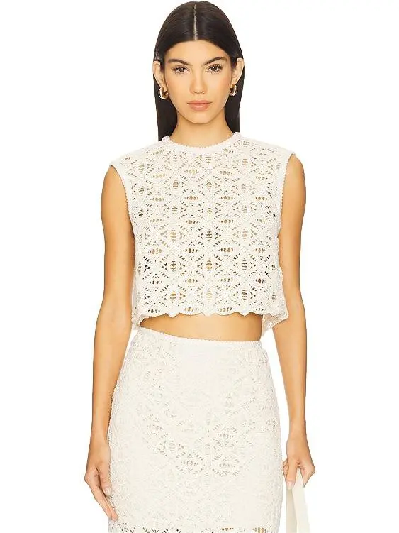 SABINA MUSAYEV Debby Lace Top - Ivory