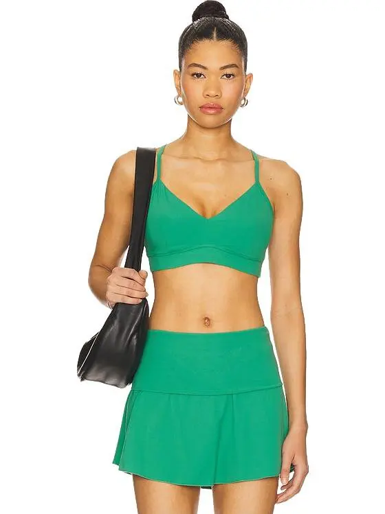 Year Of Ours Studio V Bralette In Green - Classic Green