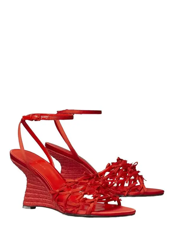 Tory Burch Mini Bow Espadrille Wedge - Blazing Red/blazing Red
