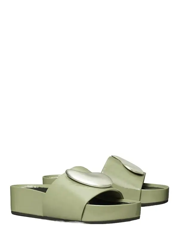 Tory Burch Patos Platform Slide - Light Jade/silver