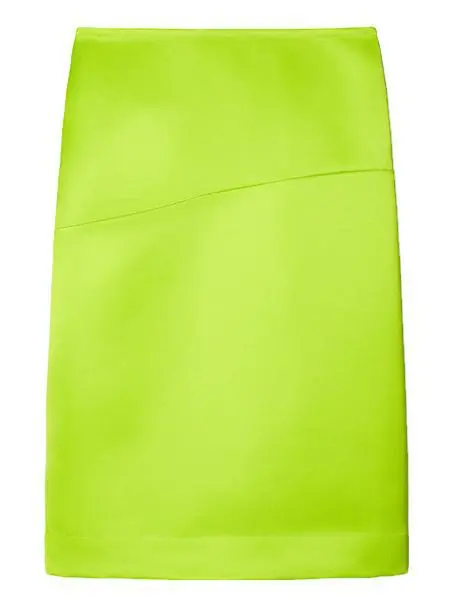 Tory Burch Deconstructed Satin Knee-length Skirt - Vivid Lime