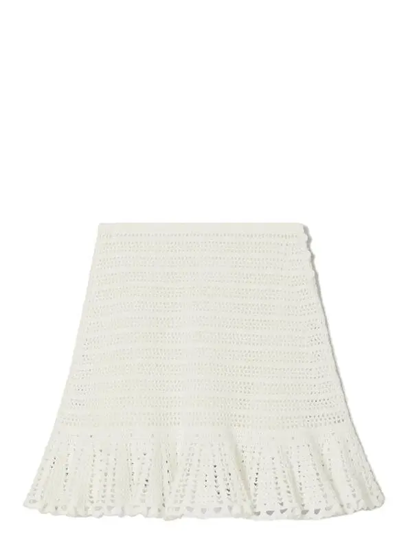 Tory Burch Crochet Knit Mini Skirt - White