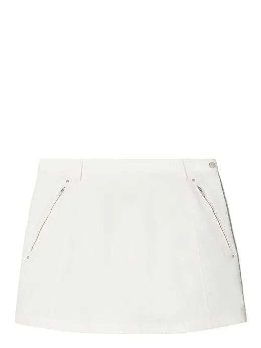Tory Burch Nylon Twill Mini Skirt - Snow White