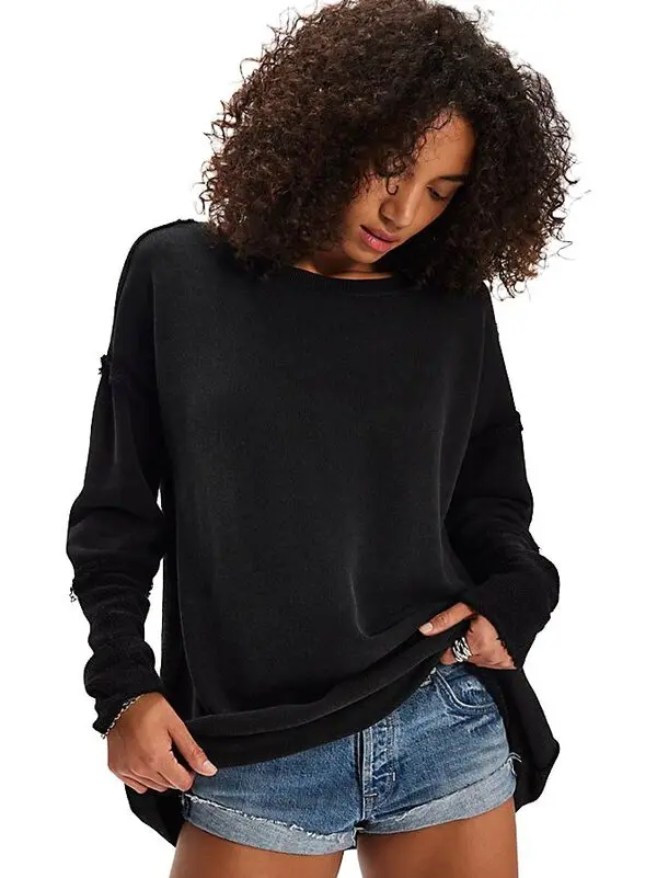 Free People Midnight Drift Pullover - Black
