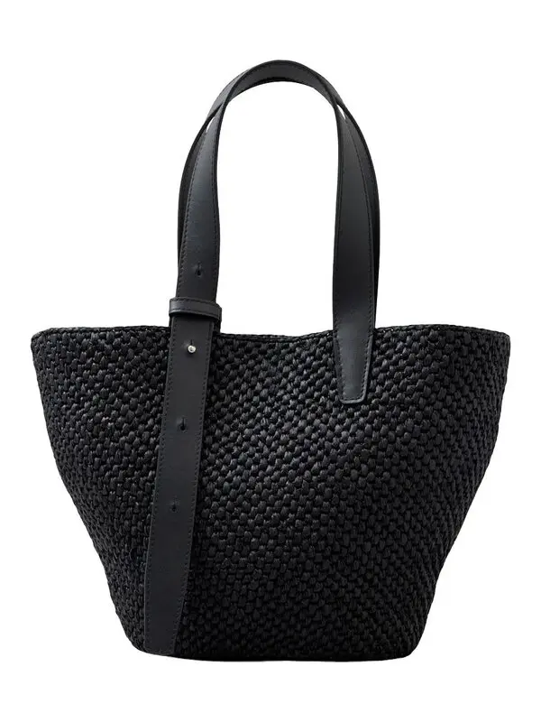 Lié Studio Small Bianca Raffia Tote - Black