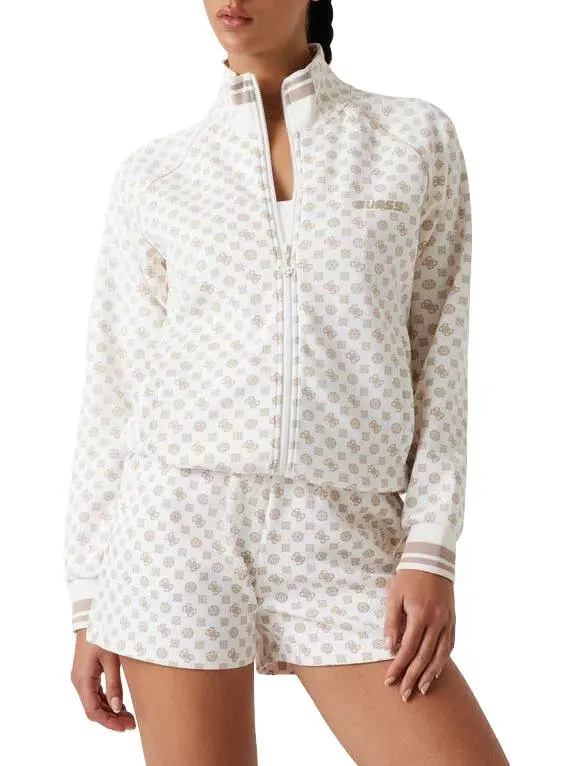 Guess Aggie Full-zip Sweatshirt - Beige