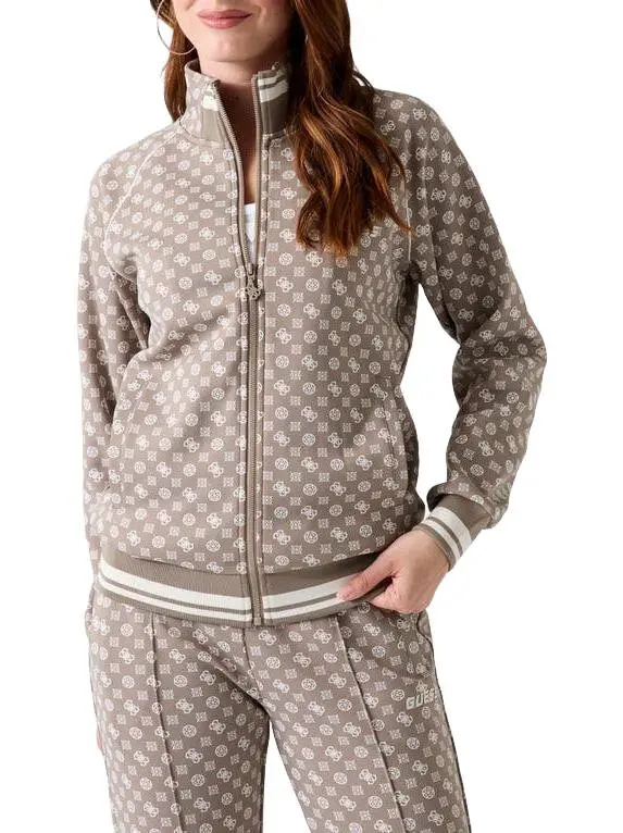 Guess Aggie Full-zip Sweatshirt - Brown