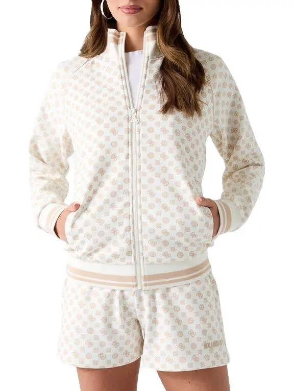 Guess Aggie Full-zip Sweatshirt - Cream