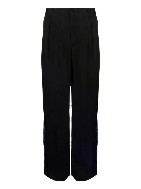 Ahluwalia Panelled Pleat-detail Straight-leg Trousers - Black