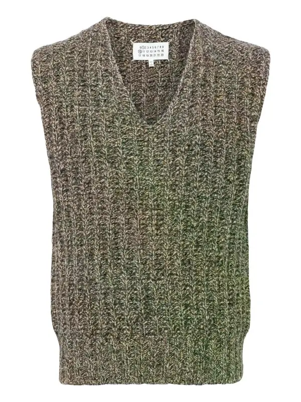 MAISON MARGIELA V-neck Chunky-knit Vest - Grey