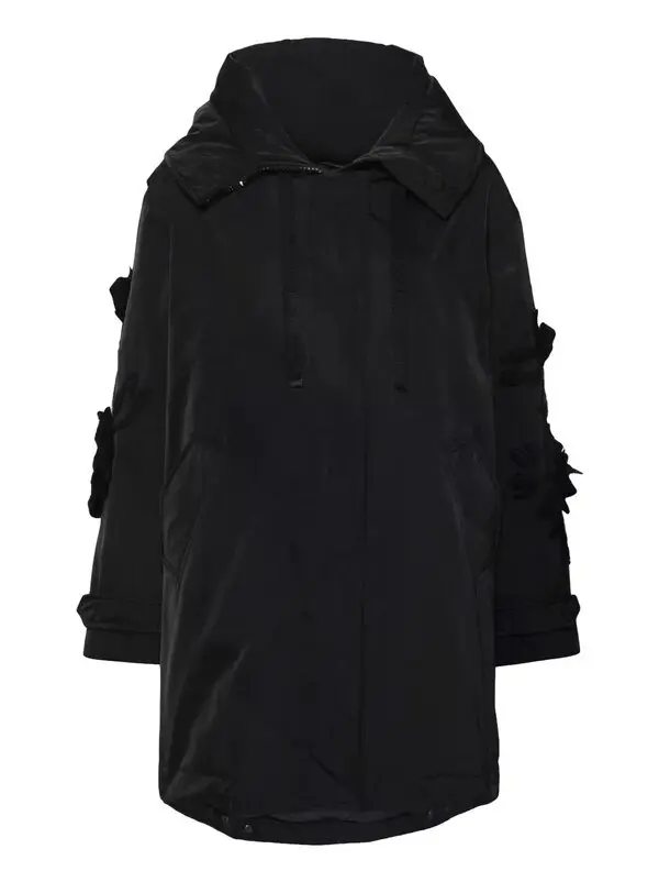 Ermanno Scervino Floral-appliqué Puffer Jacket - Black