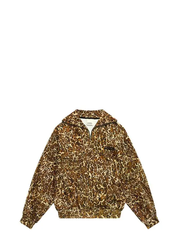 Isabel Marant Étoile Wilda Embroidered Animal Print Sweatshirt - Brown