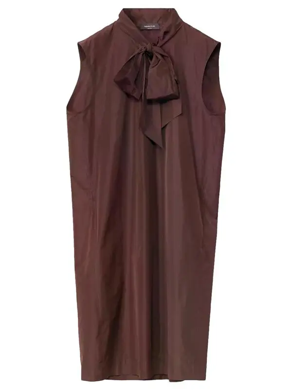 Fabiana Filippi Taffeta Pussy-bow Collar Dress - Red