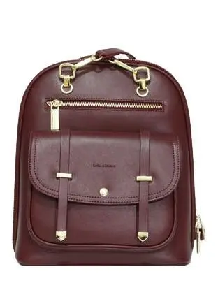 BELLE & BLOOM 5th Ave Leather Backpack - Burgundy