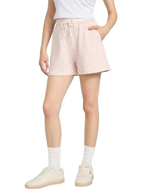 Guess Tie Waist Printed Shorts - Pink