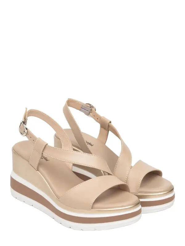 NEROGIARDINI Platform Wedge Sandal - Beige