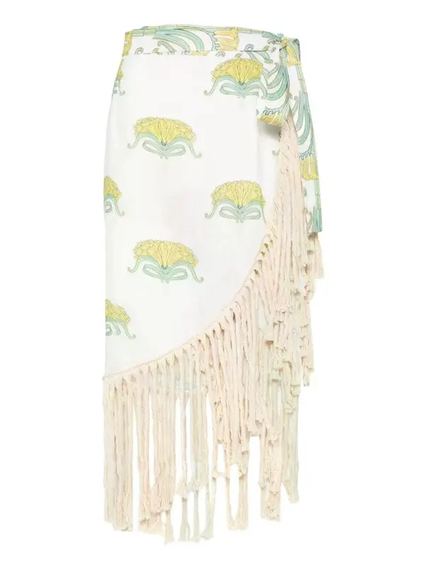MAISON LA PLAGE Marie Louis Wrap Skirt - Neutrals