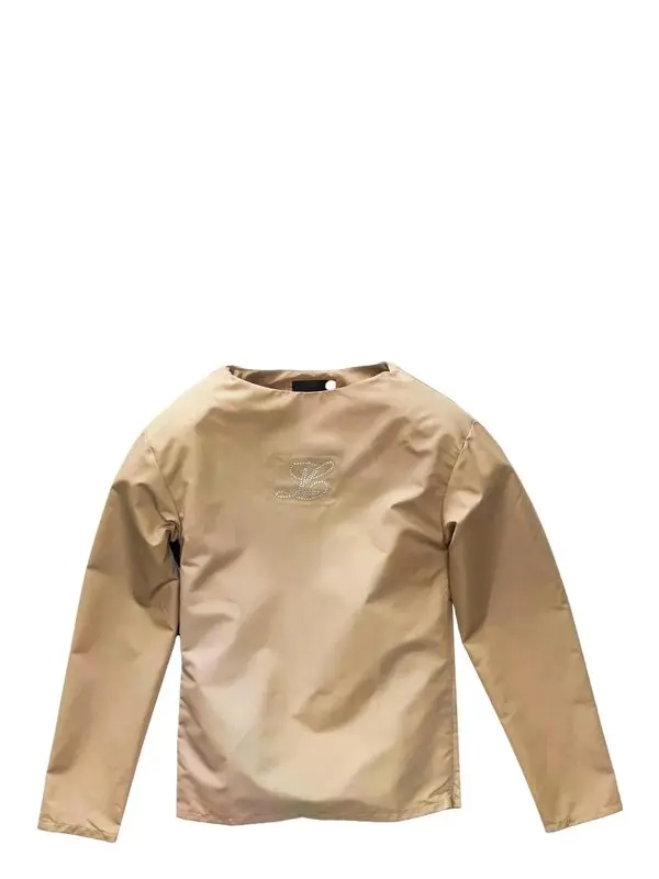 LUAR Rhinestone-logo Blouse - Neutrals