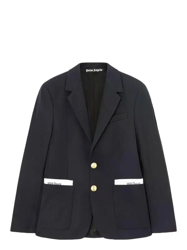 Palm Angels Sartorial Tape Button-up Blazer - Blue
