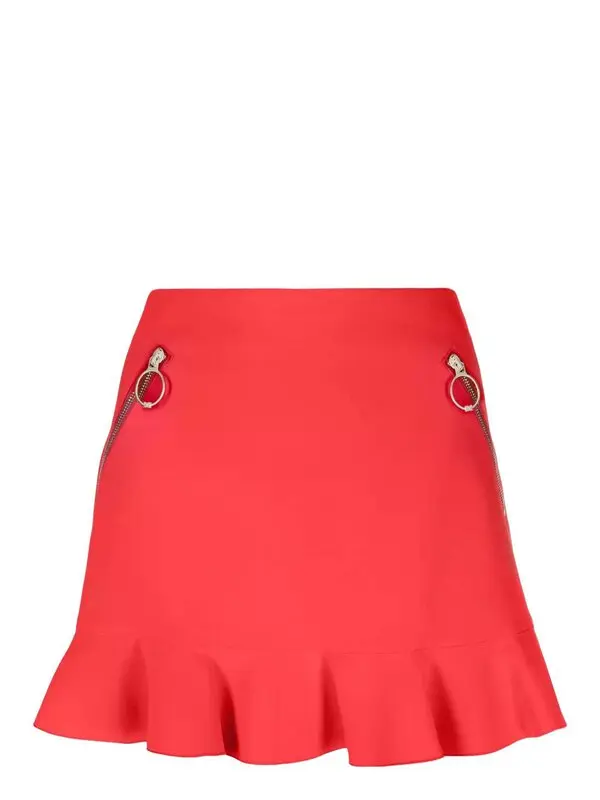 Dsquared2 Zip-detail Ruffled Mini Skirt - Red
