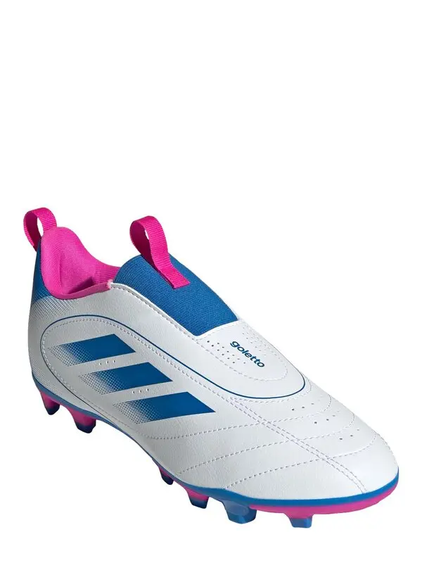 Adidas Goletto Ix Laceless Soccer Cleat - White/ Bright Royal/ Pink
